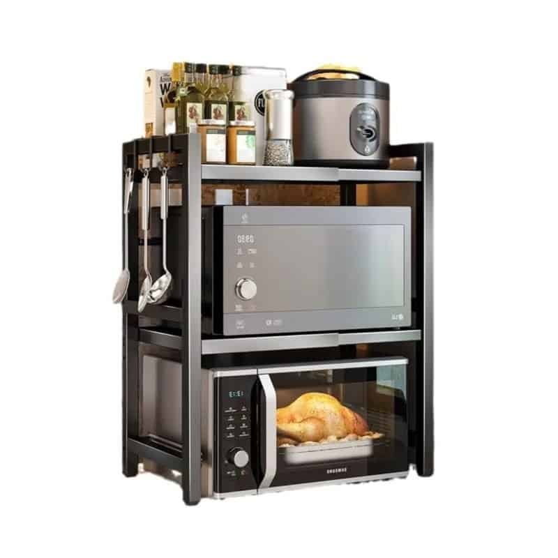 Double Layer Heavy-duty Adjustable Microwave Stand - Luvly Household ...