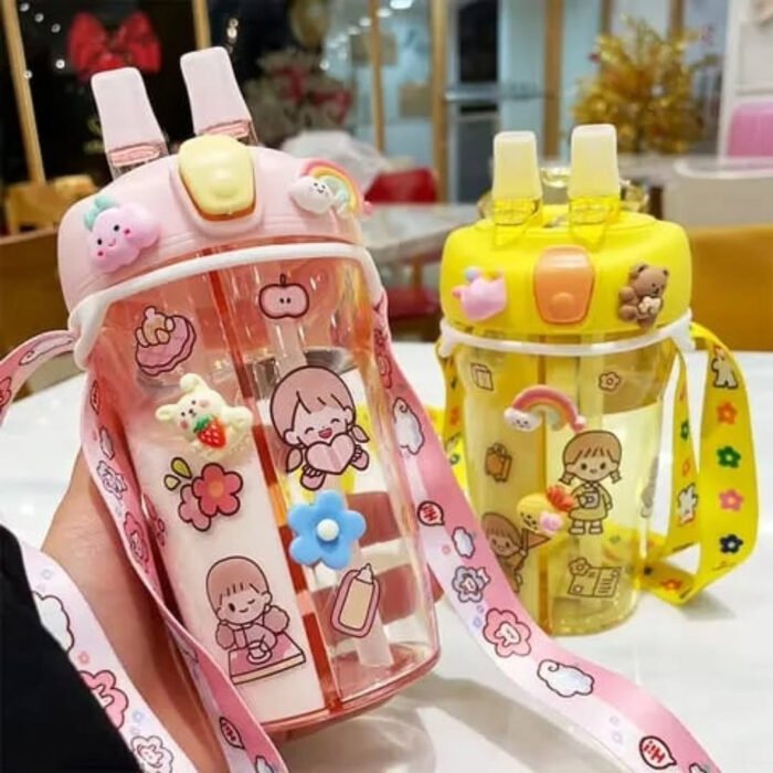 Cartoon Themed Partitioned Water Bottle - Luvly Household Collections