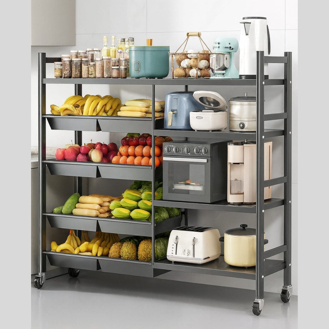 Metallic Kitchen Rack - Luvly Household Collections
