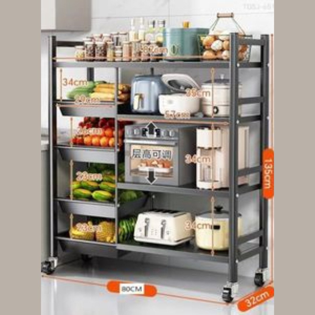Metallic Kitchen Rack - Luvly Household Collections