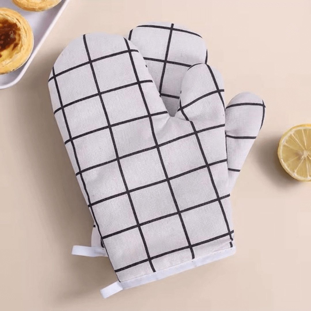 Cotton And Linen Oven Gloves - Luvly Household Collections